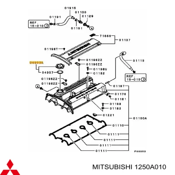 1250A010 Mitsubishi Крышка маслозаливной горловины