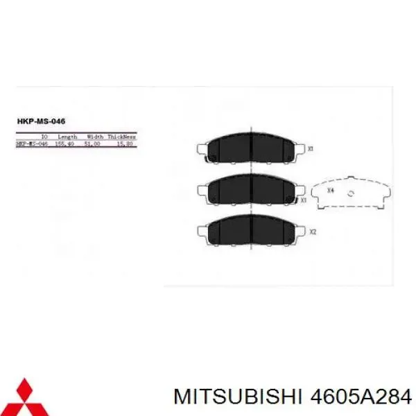 4605A284 Mitsubishi Колодки тормозные передние дисковые