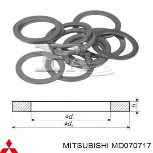 MD070717 Mitsubishi Прокладка пробки поддона двигателя