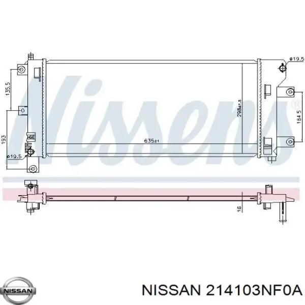 214103NF0A Nissan/Infiniti Радиатор охлаждения двигателя