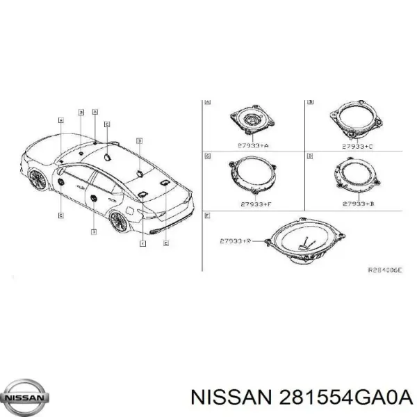 281554GA0A Nissan/Infiniti Динамик задней двери
