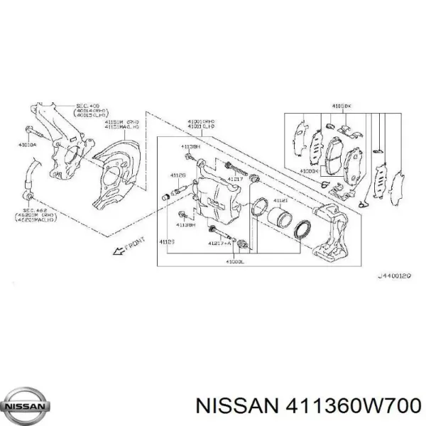 411360W700 Nissan/Infiniti сравнить цены на Автопро
