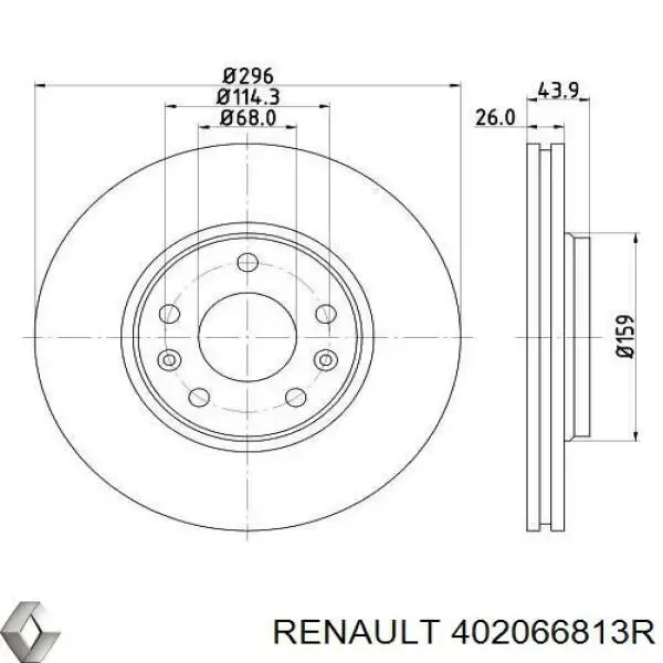 402066813R Renault (RVI) Диск тормозной передний