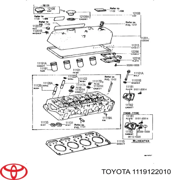 1119122010 Toyota Стакан свечи зажигания