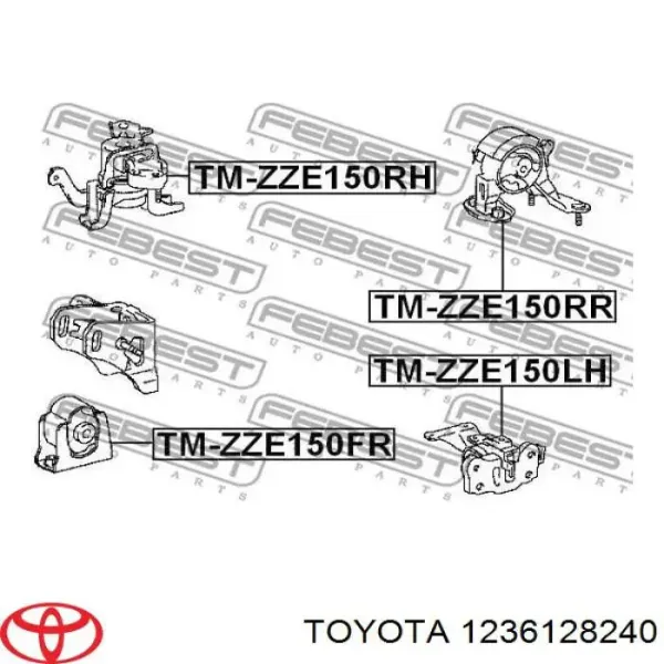 1236128240 Toyota Подушка (опора) двигателя передняя