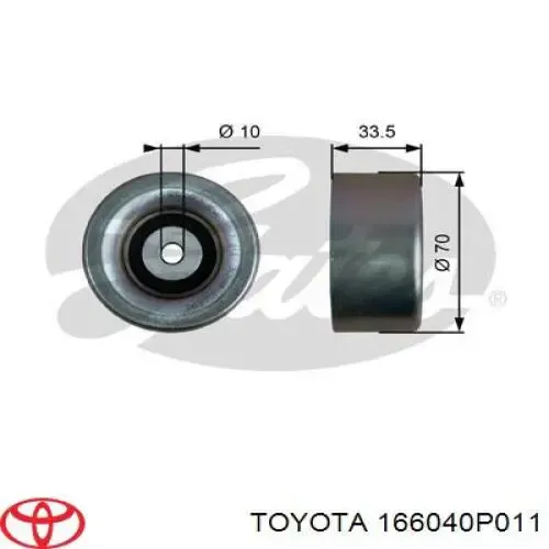 166040P011 Toyota Ролик приводного ремня паразитный