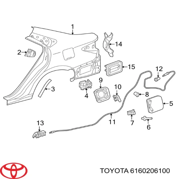 6160206100 Toyota Крыло заднее левое