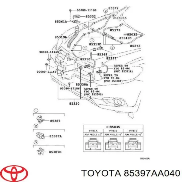 85397-AA040 Toyota Датчик уровня бачка стеклоомывателя