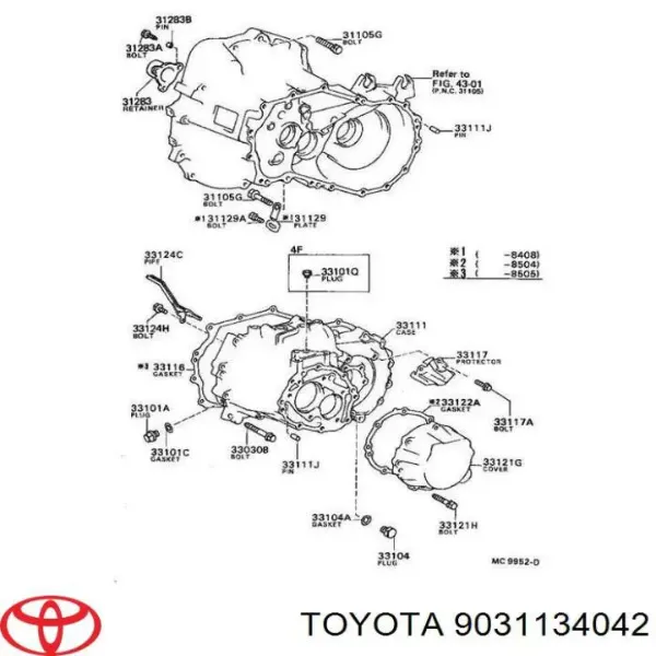 9031134042 Toyota Сальник полуоси переднего моста левой