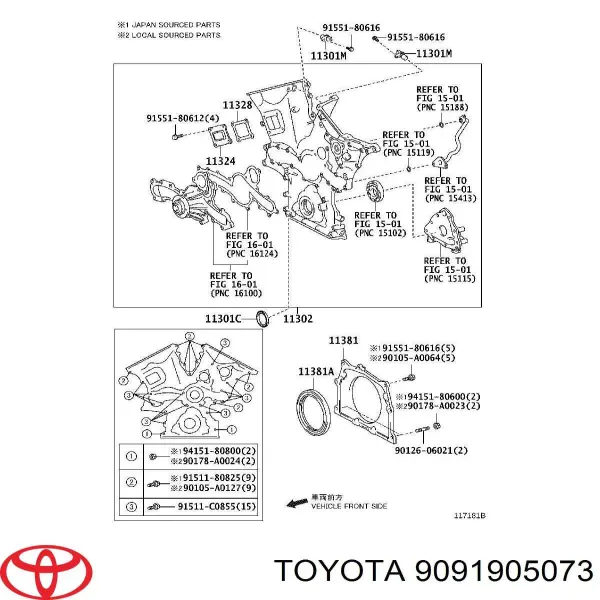 9091905073 Toyota Датчик положения (оборотов) коленвала