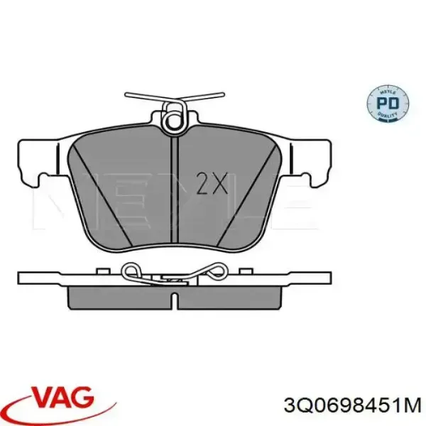 3Q0698451M VAG Колодки тормозные задние дисковые