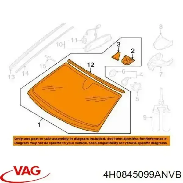 4H0 845 099 A VAG Стекло лобовое