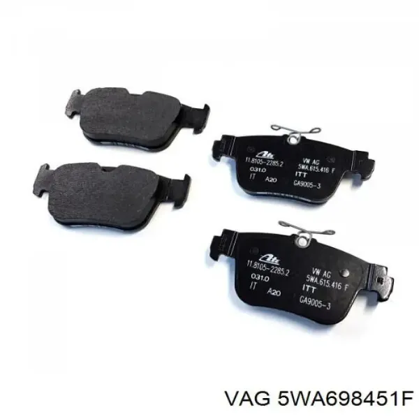 5WA698451F VAG Колодки тормозные задние дисковые