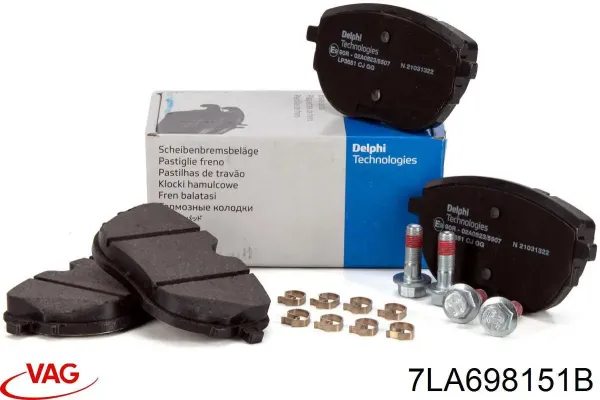 7LA698151B VAG Колодки тормозные передние дисковые