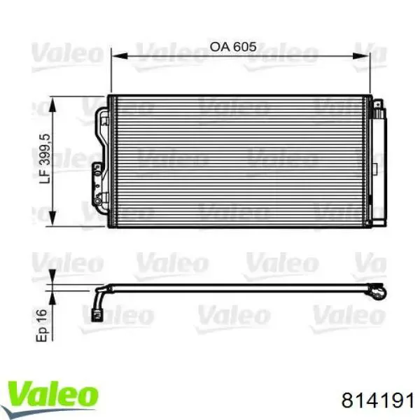 814191 VALEO Радиатор кондиционера
