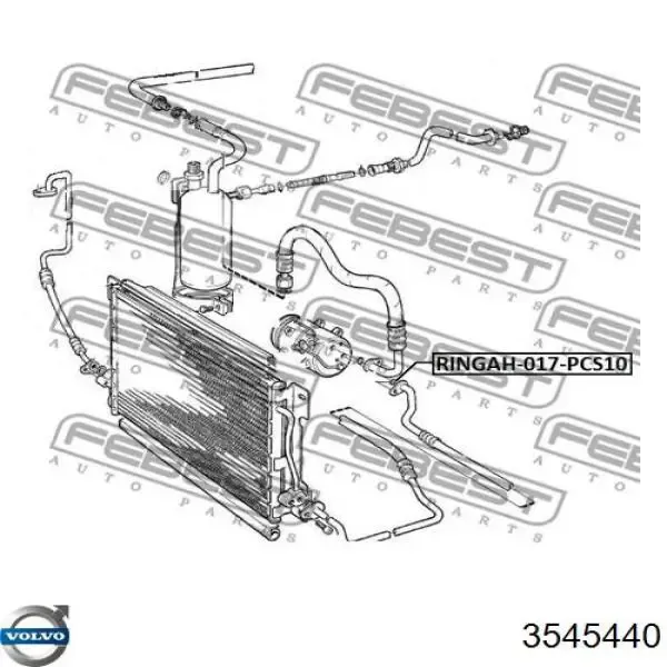 3545440 Volvo Уплотнительное кольцо направляющей щупа уровня масла ...