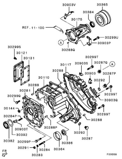 Сальник раздаточной коробки задний выходной для Митсубиси Л-200 KA, KB ...