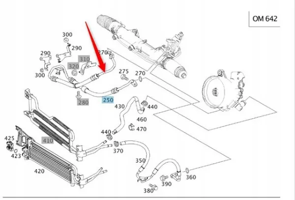 A2044604724 Mercedes | Шланг гур высокого давления от насоса до рейки ...